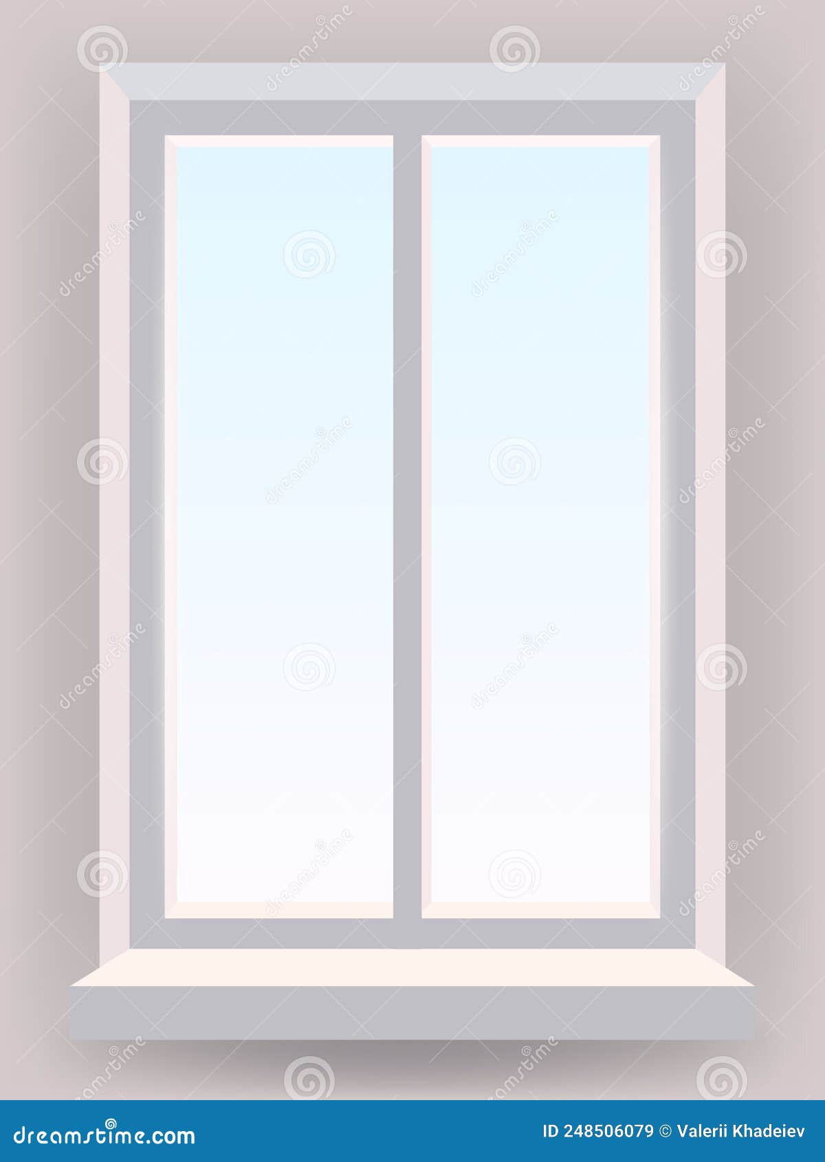 Plastic Window in Interior. Vector Illustration Template Realistic ...