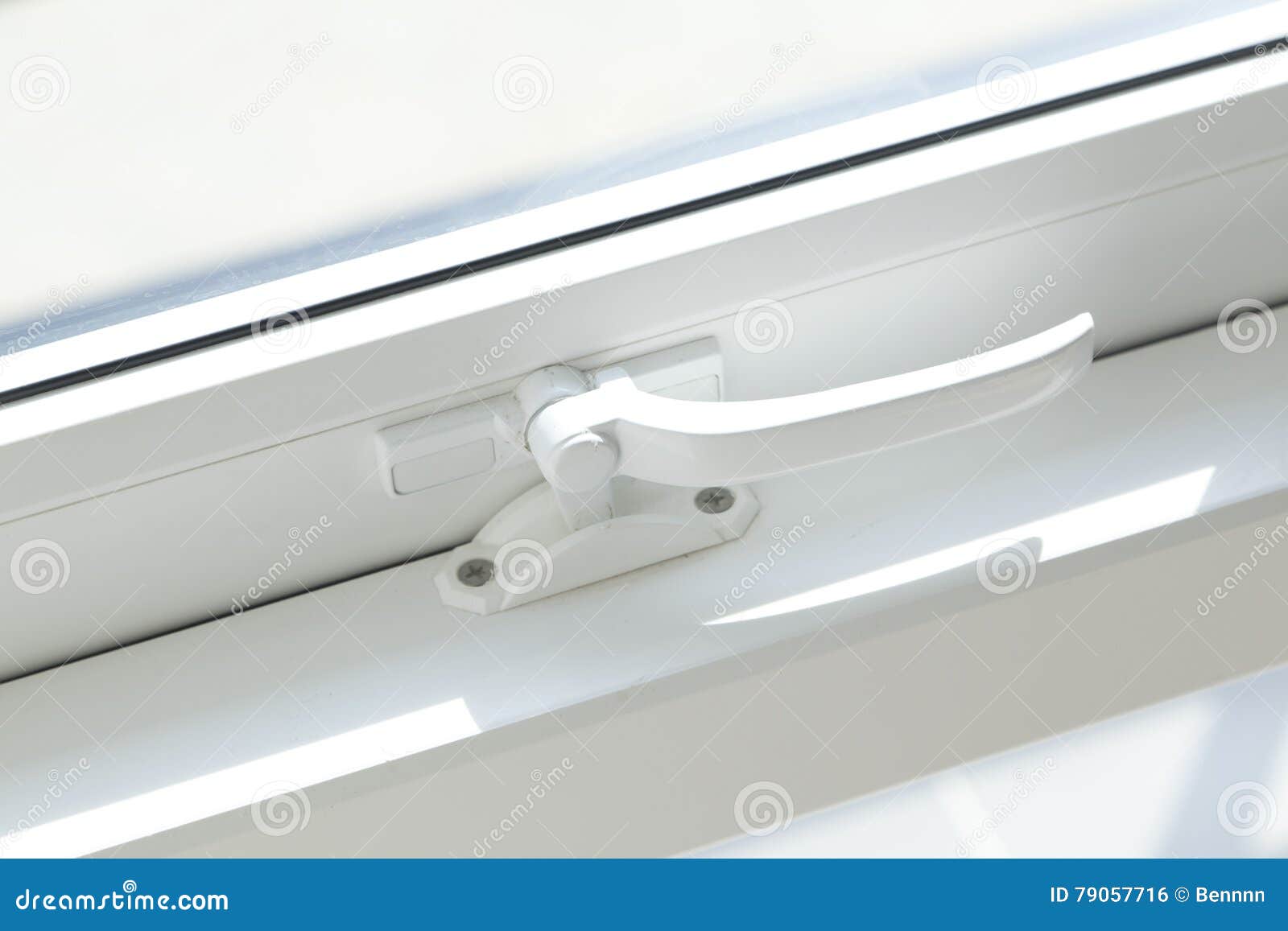 Plastic window with lock stock photo. Image of field - 79057716