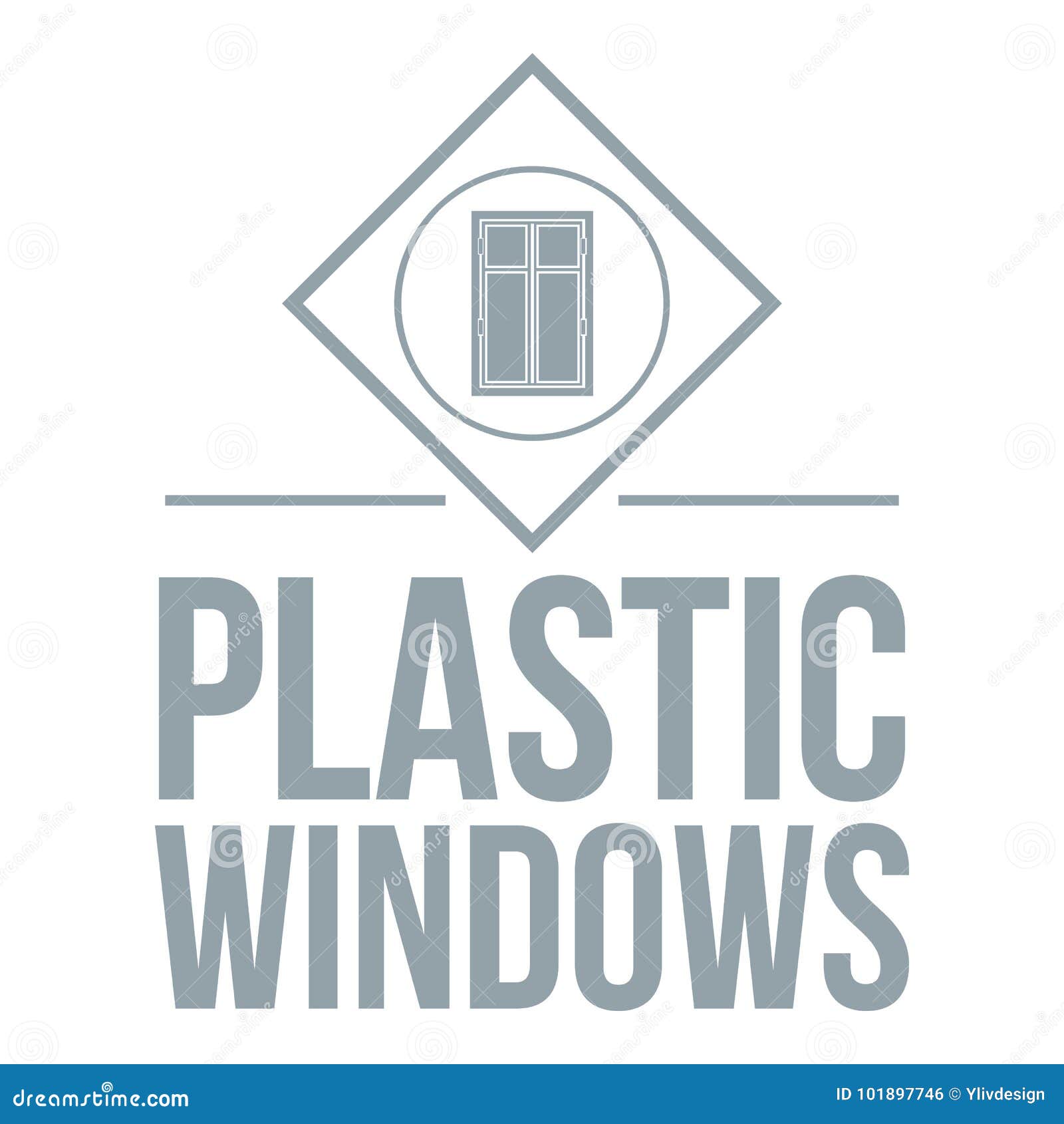 Plastic Window Logo, Gray Monochrome Style Stock Vector - Illustration ...