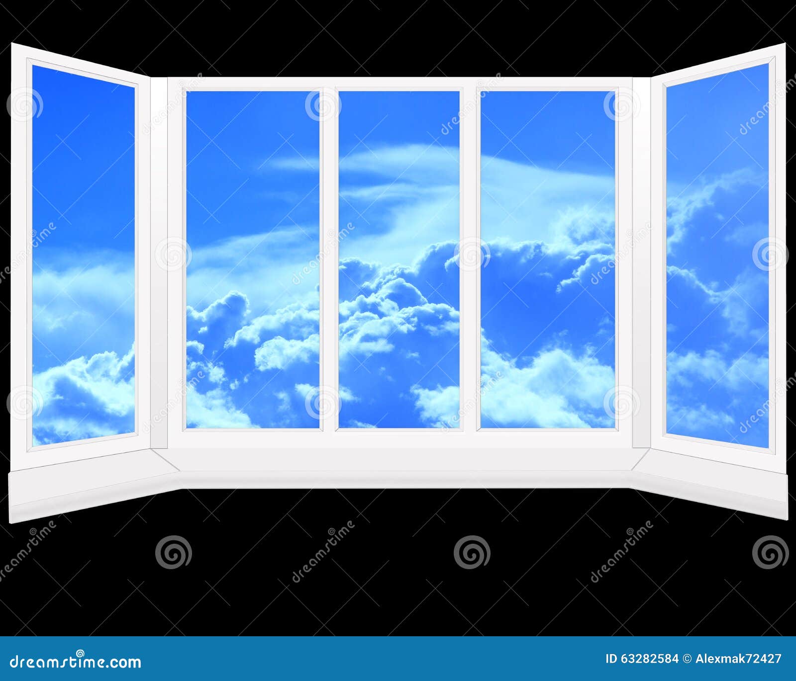 Plastic Window Overlooking the Cloudy Sky Stock Illustration ...
