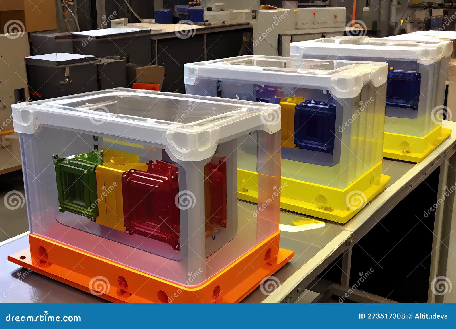 Plastic Window Production Line with Clear and Colored Windows Being ...