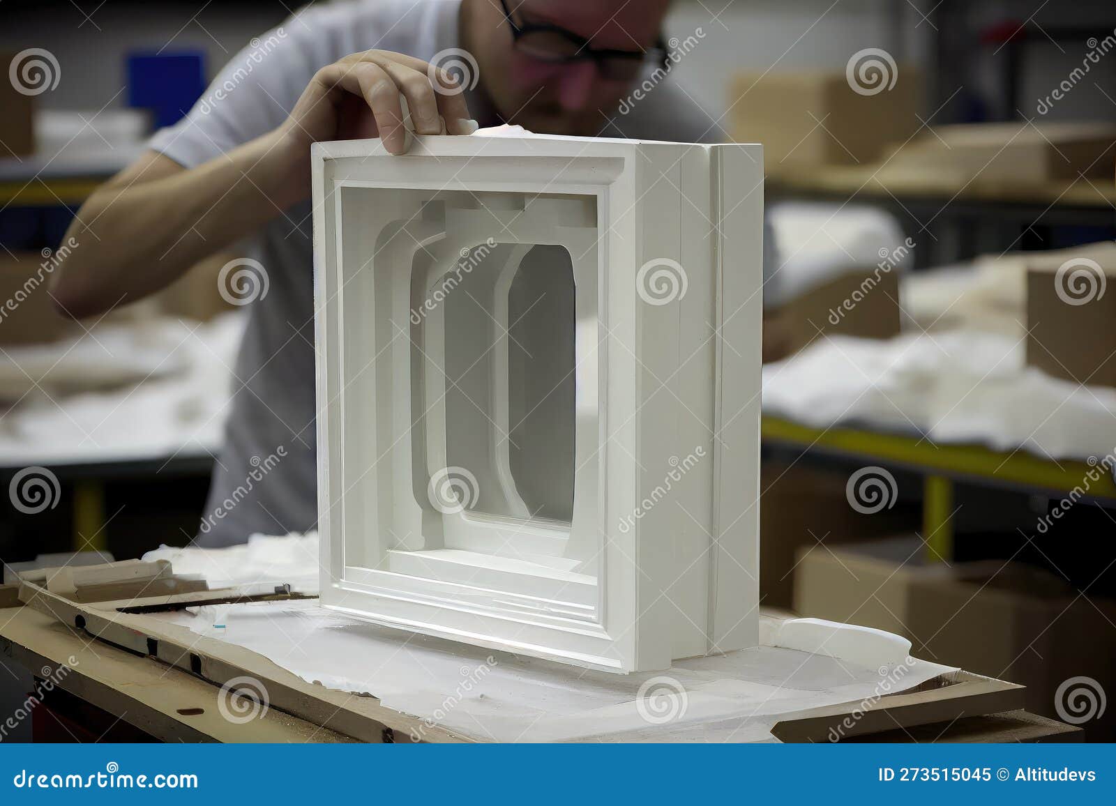 Plastic Window Production Process, with the Plastic Being Formed and ...