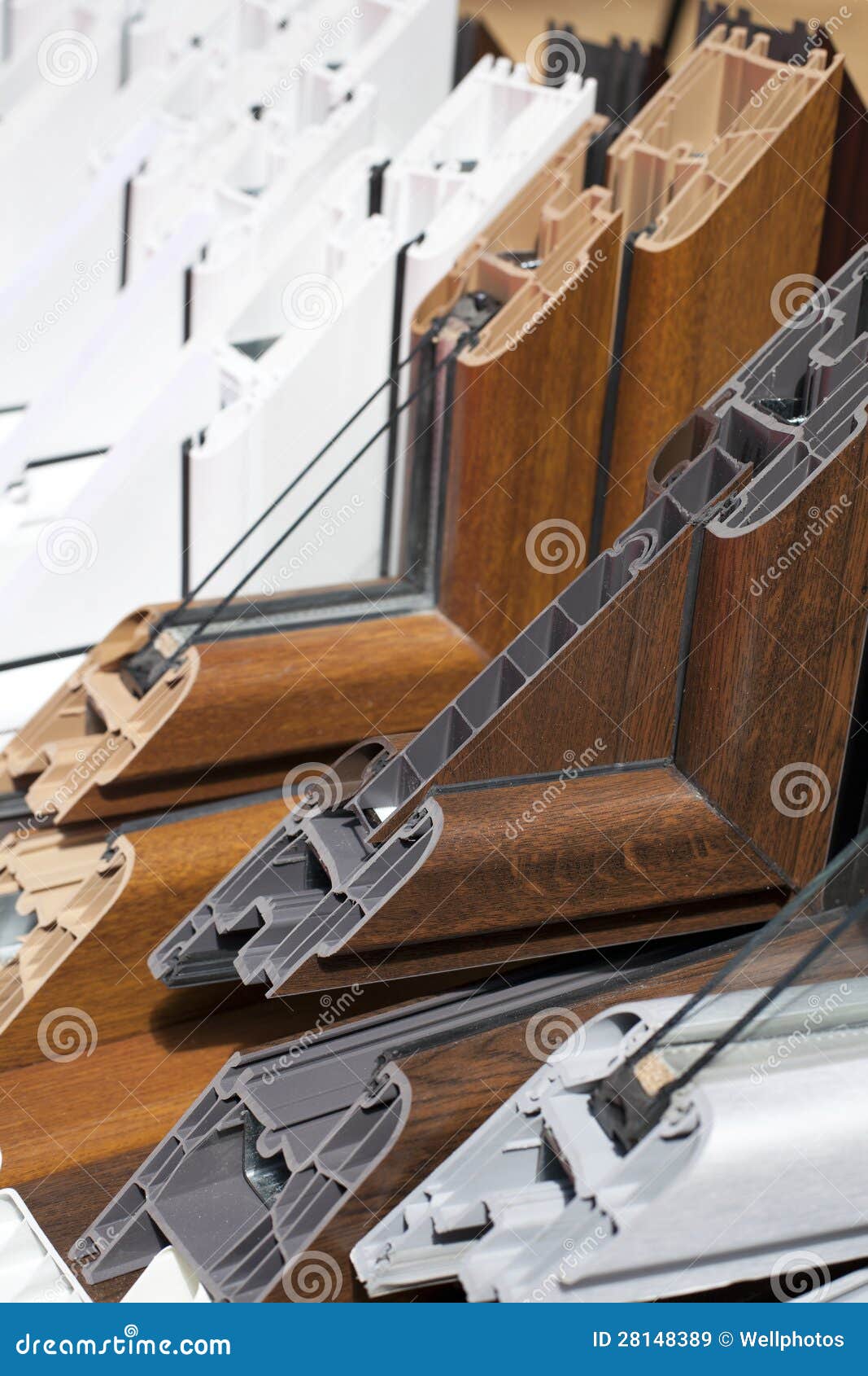 Plastic window profiles stock image. Image of insulation - 28148389