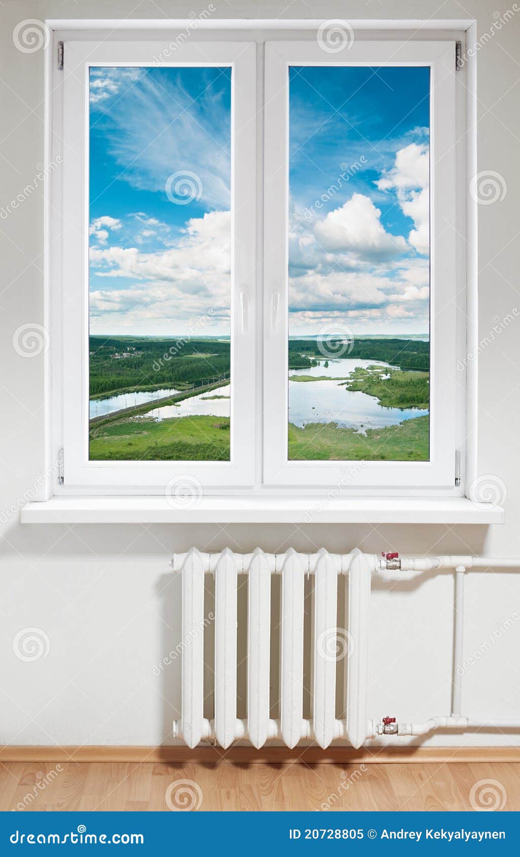 Plastic Window and Radiator Stock Image - Image of home, iron: 20728805