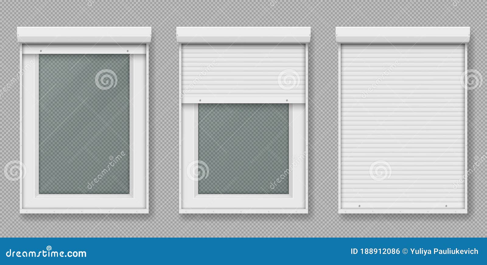 Plastic Window with White Rolling Shutter Stock Vector - Illustration ...