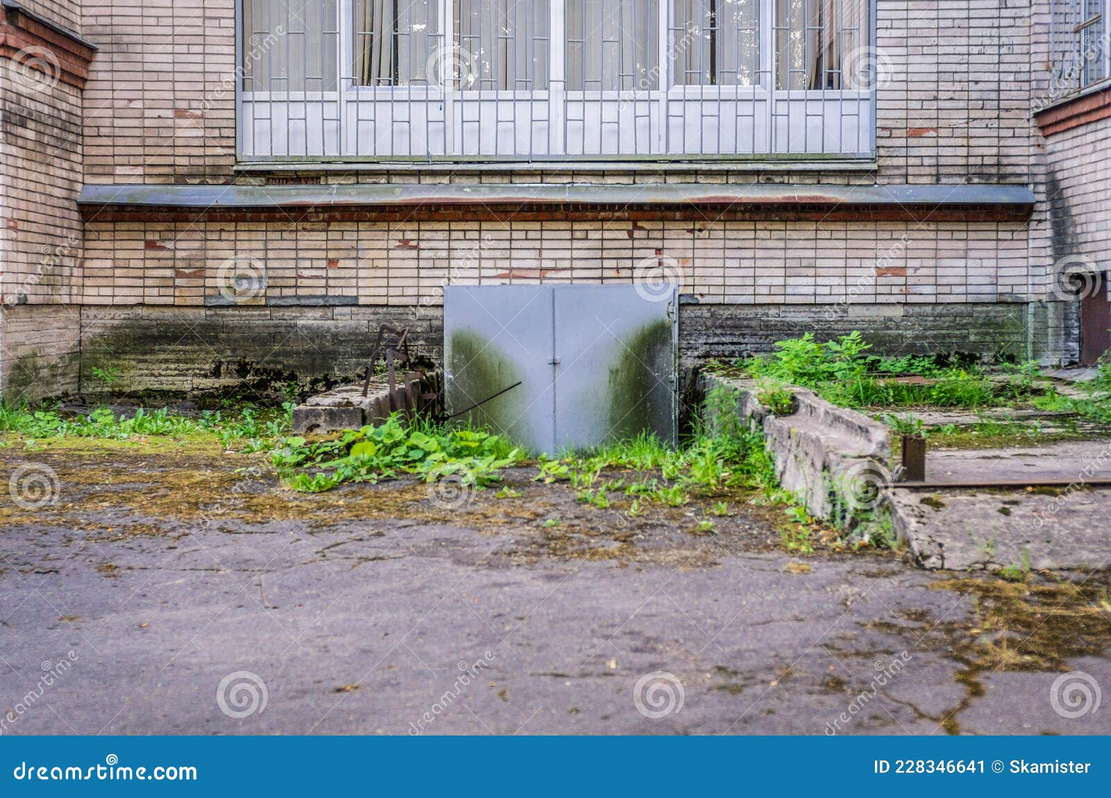 Plastic Windows with Bars in a Brick House Stock Image - Image of ...