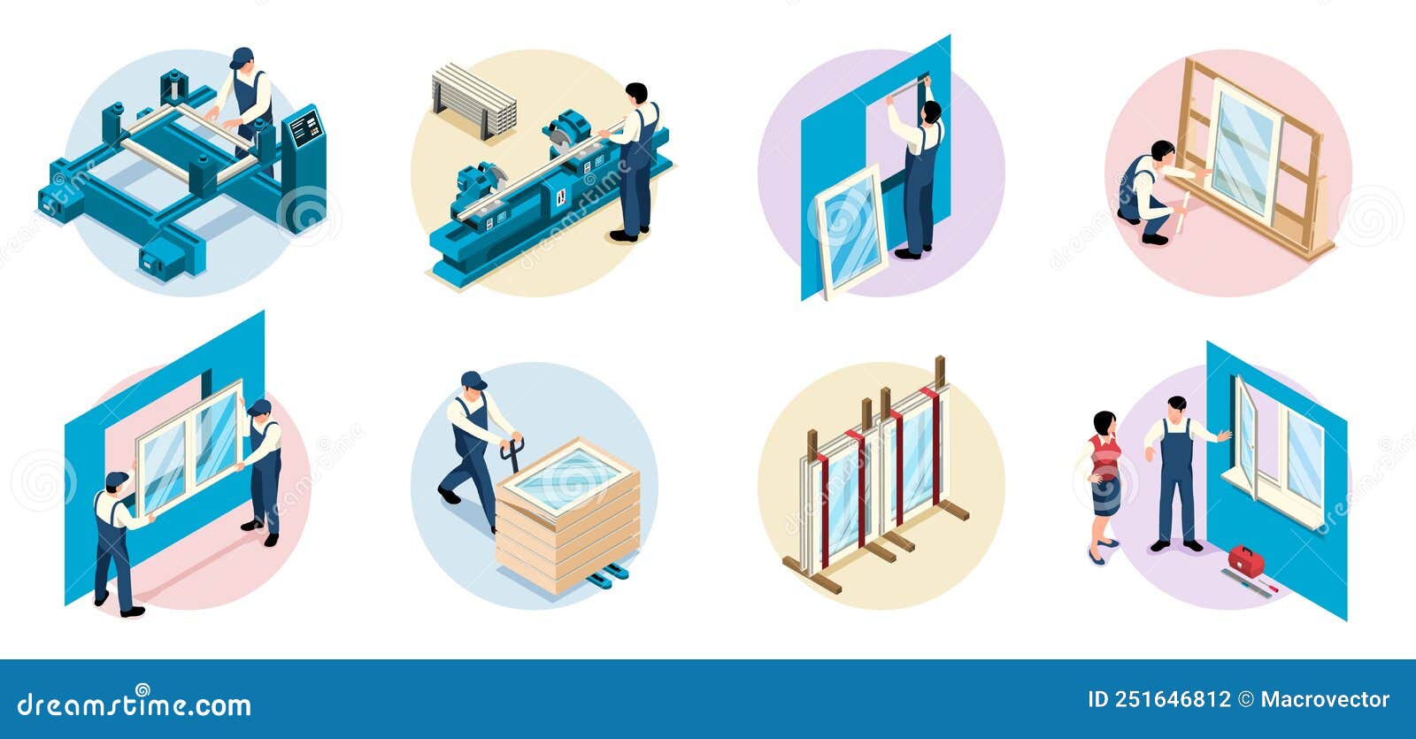 Plastic Windows Infographics Cartoon Vector | CartoonDealer.com #250524431