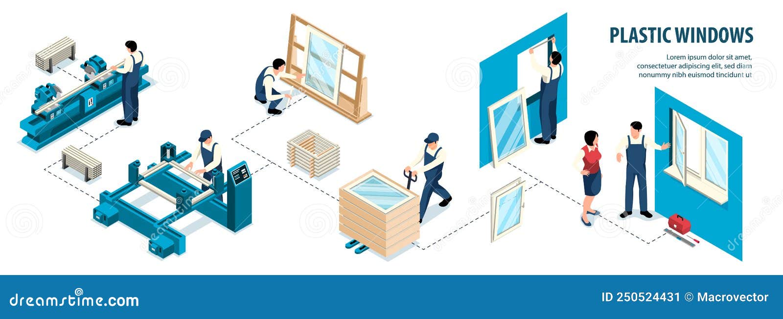 Plastic Windows Infographics Cartoon Vector | CartoonDealer.com #250524431