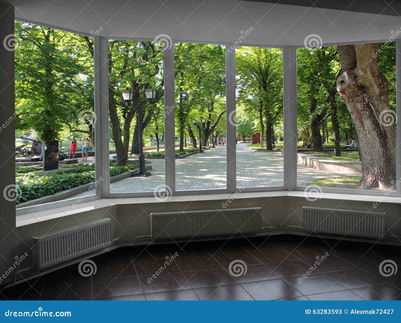 Plastic Windows Overlooking the City Park Editorial Stock Photo - Image ...