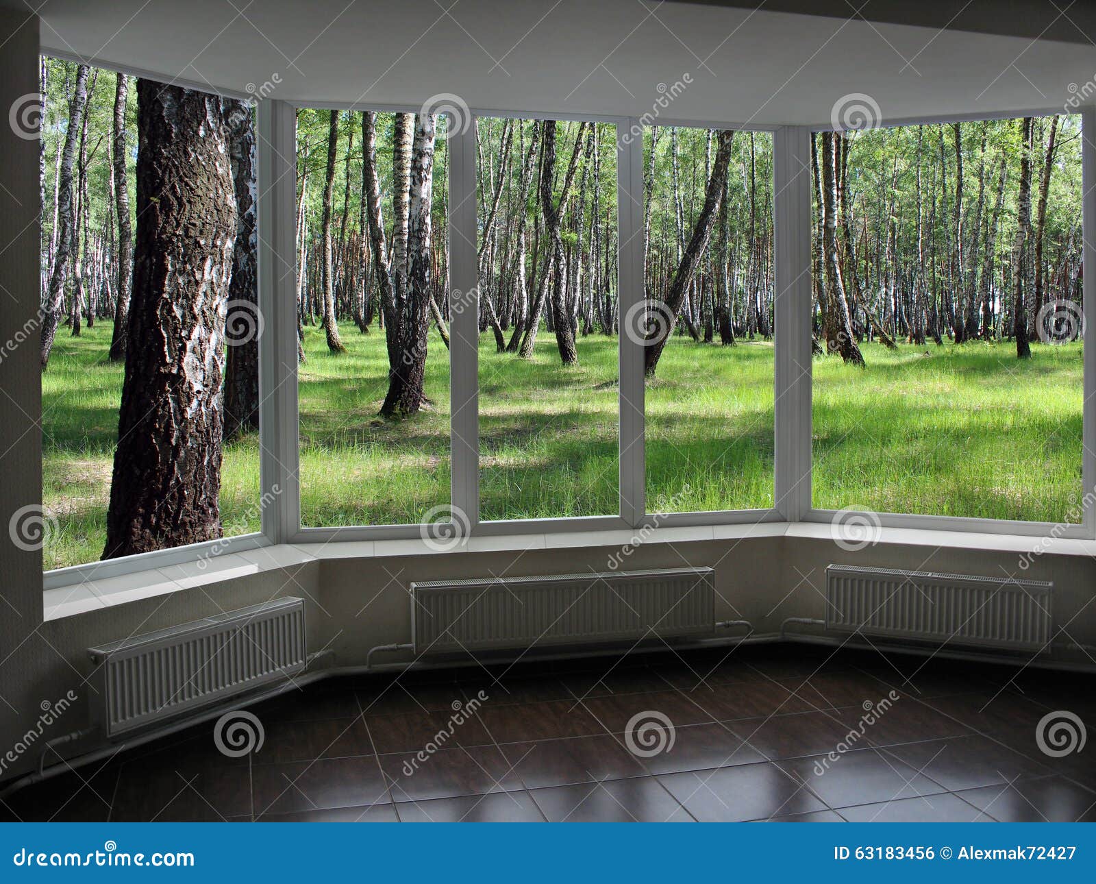 Plastic Windows Overlooking the Grove Stock Photo - Image of season ...