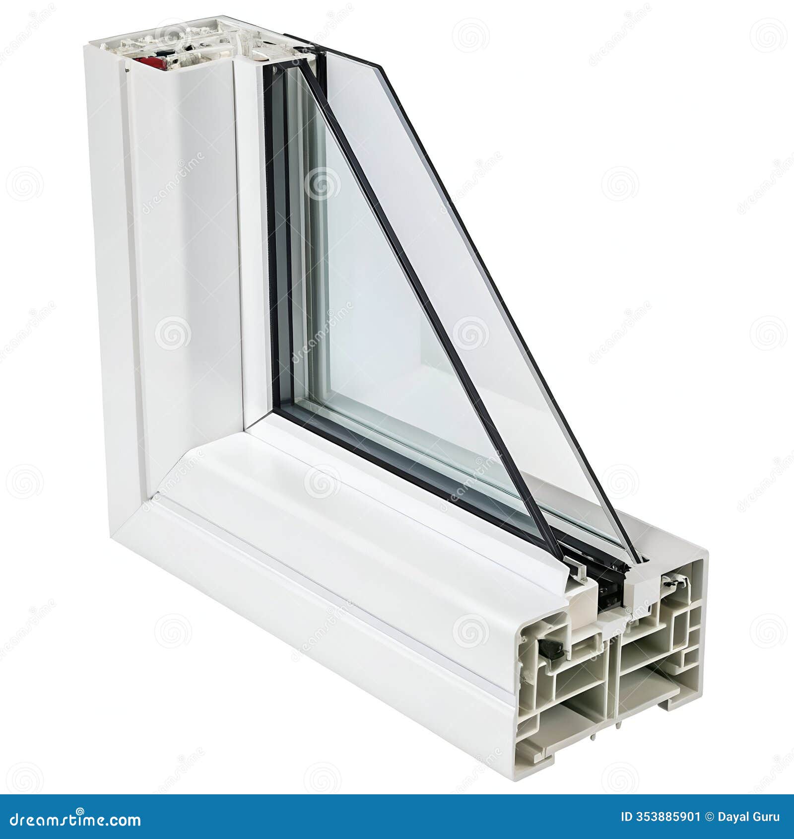 Plastic Windows Profile Isolated on White Background Stock Illustration ...