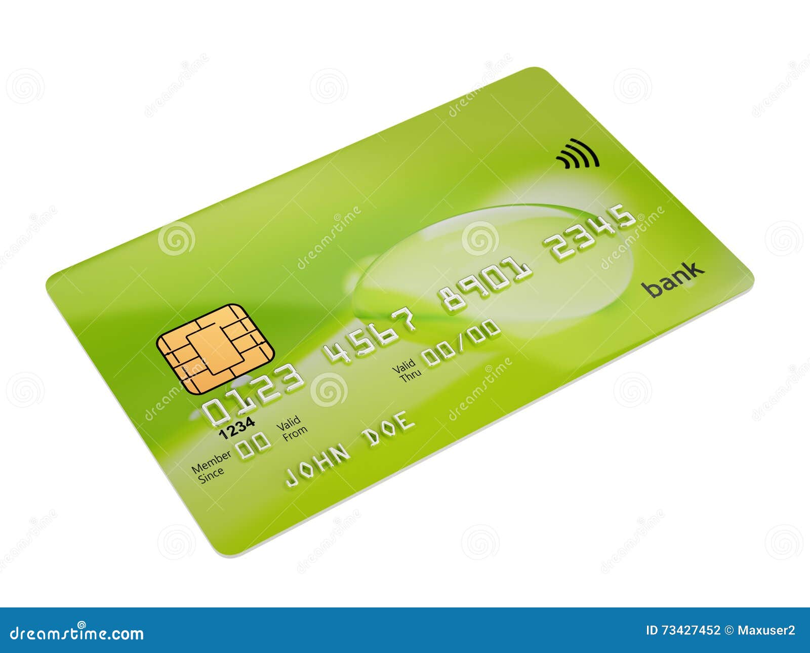 Plastic Wireless Credit Card 3d Illustration Isolated on White Mockup ...