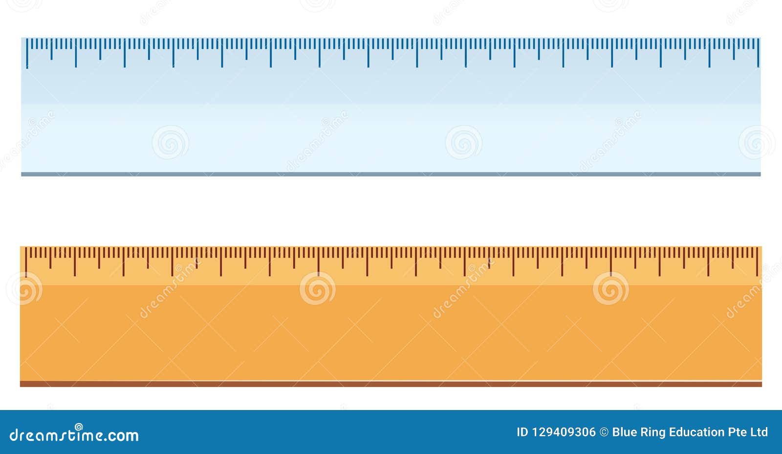 Plastic and wooden ruler stock vector. Illustration of background ...