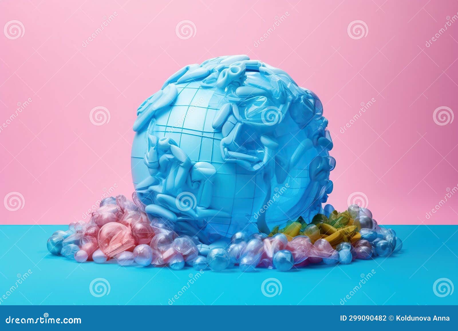 Plastic World Win, Planet Earth Surrounded with Garbage Stock Photo ...