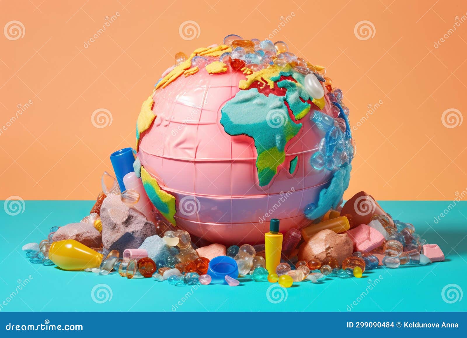 Plastic World Win, Planet Earth Surrounded with Garbage Stock Photo ...