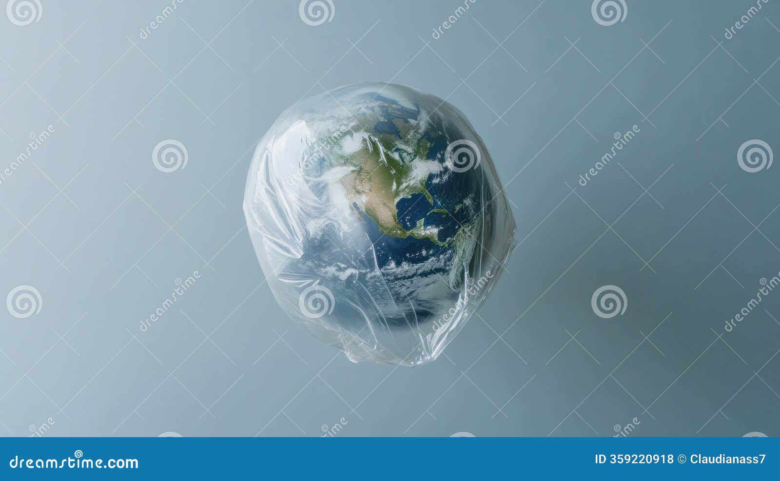 Plastic Wrap Over Planet Earth Symbolizes Environmental Concerns Stock ...