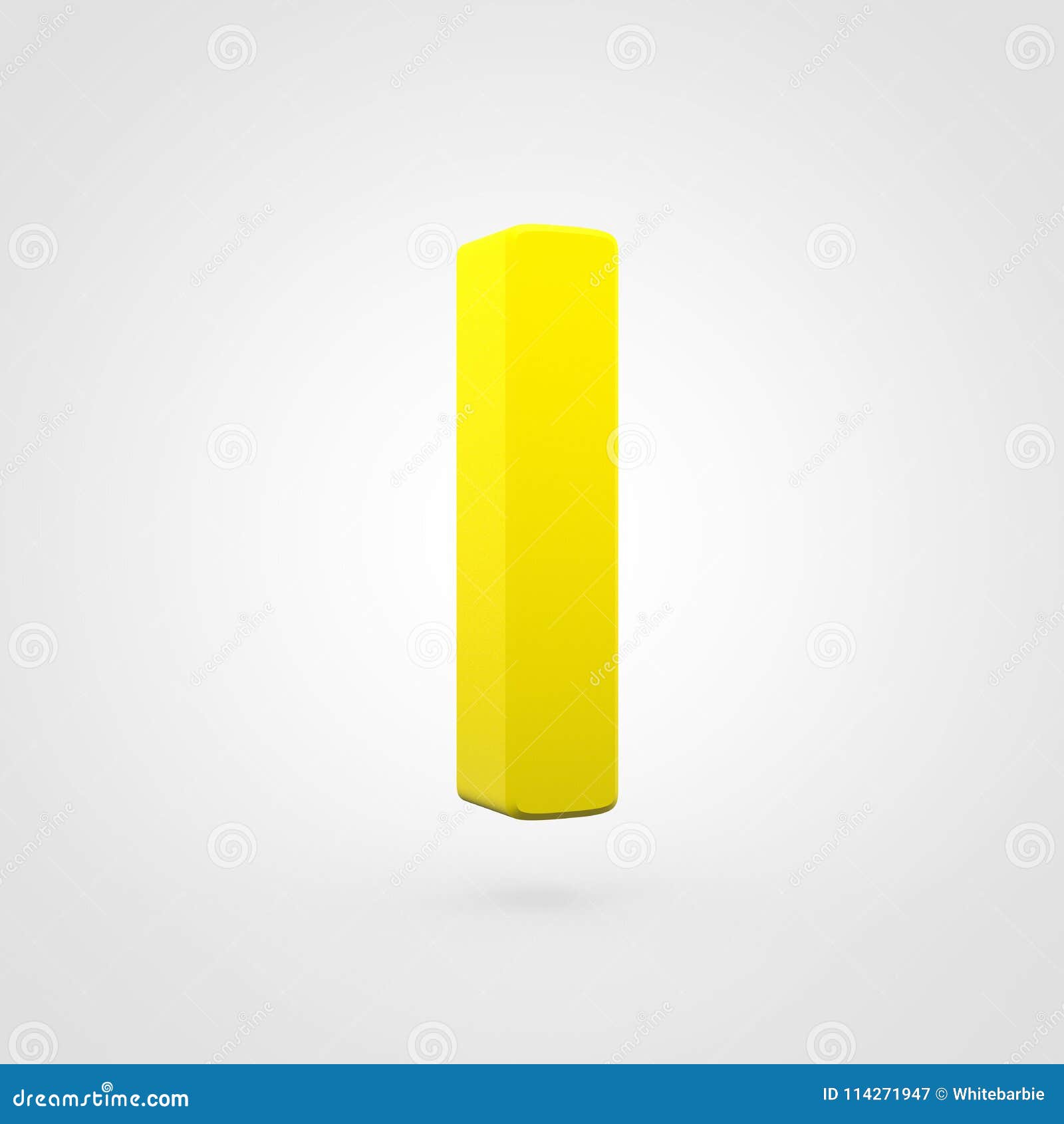 Plastic Yellow Letter L Lowercase Isolated on White Background. Stock ...