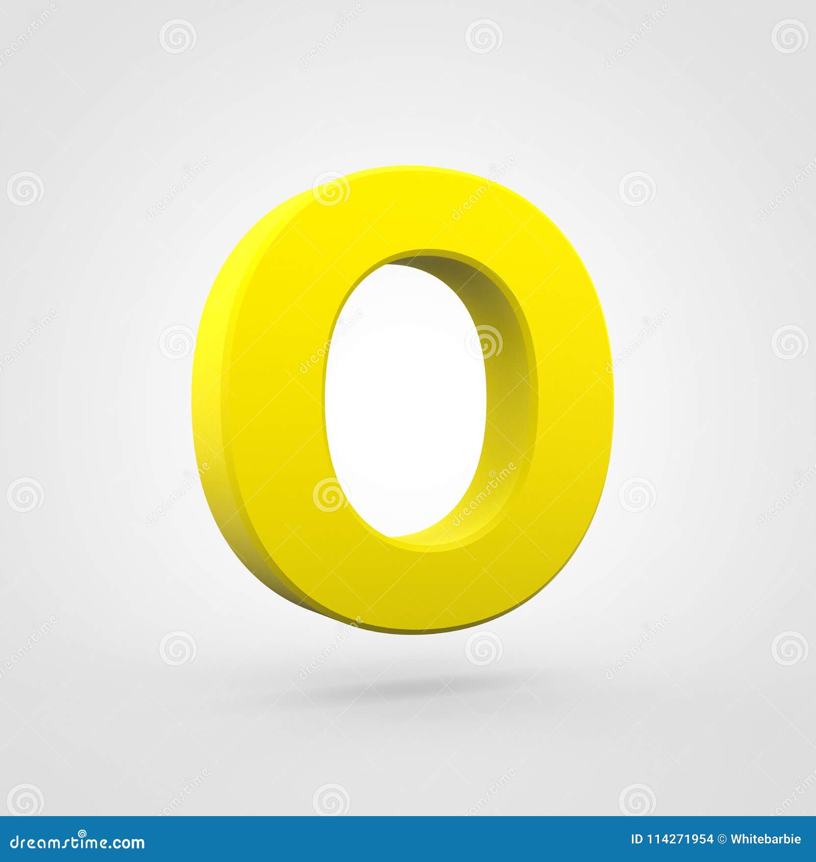 Plastic Yellow Letter O Uppercase Isolated on White Background. Stock ...
