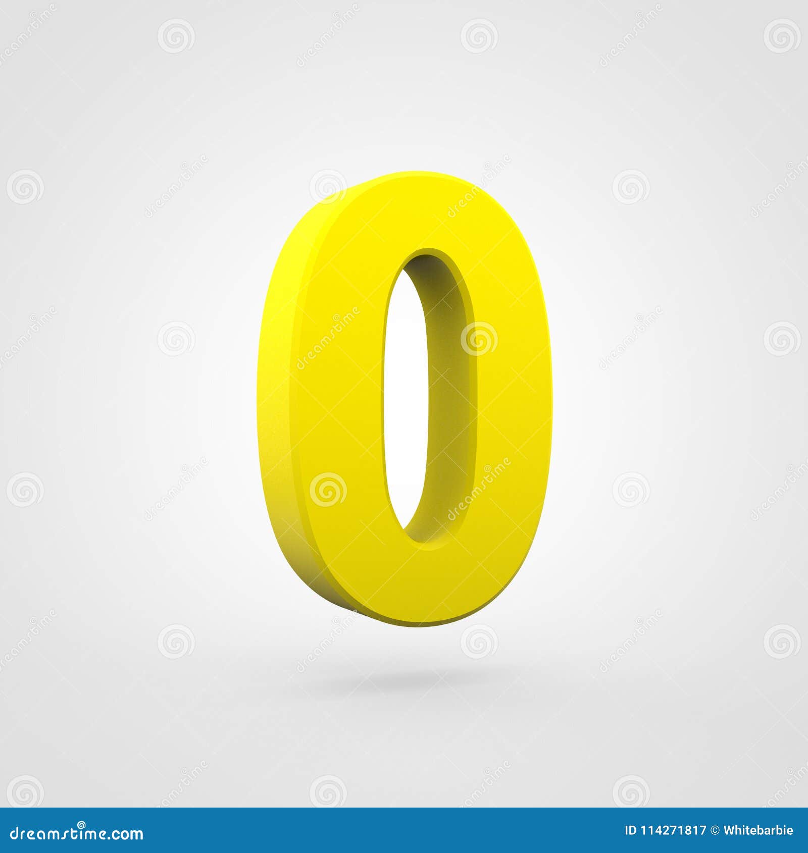 Plastic Yellow Number 0 Isolated on White Background. Stock ...