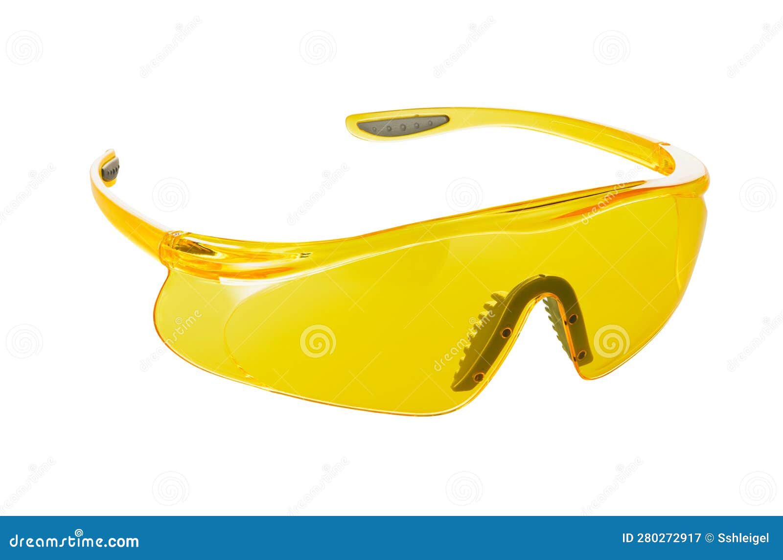 Plastic Yellow Safety Goggles for Work Isolated on White Background ...