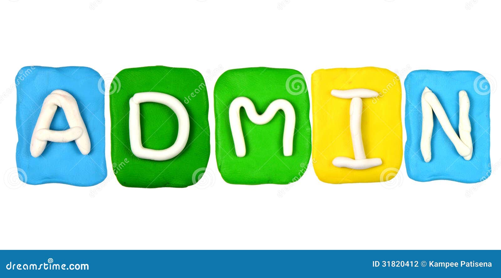 Plasticine Alphabet Form Word ADMIN Stock Photography - Image: 31820412