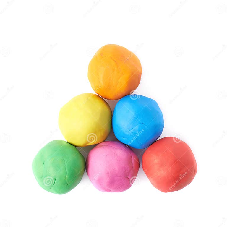 Plasticine balls isolated stock photo. Image of childhood - 73601070