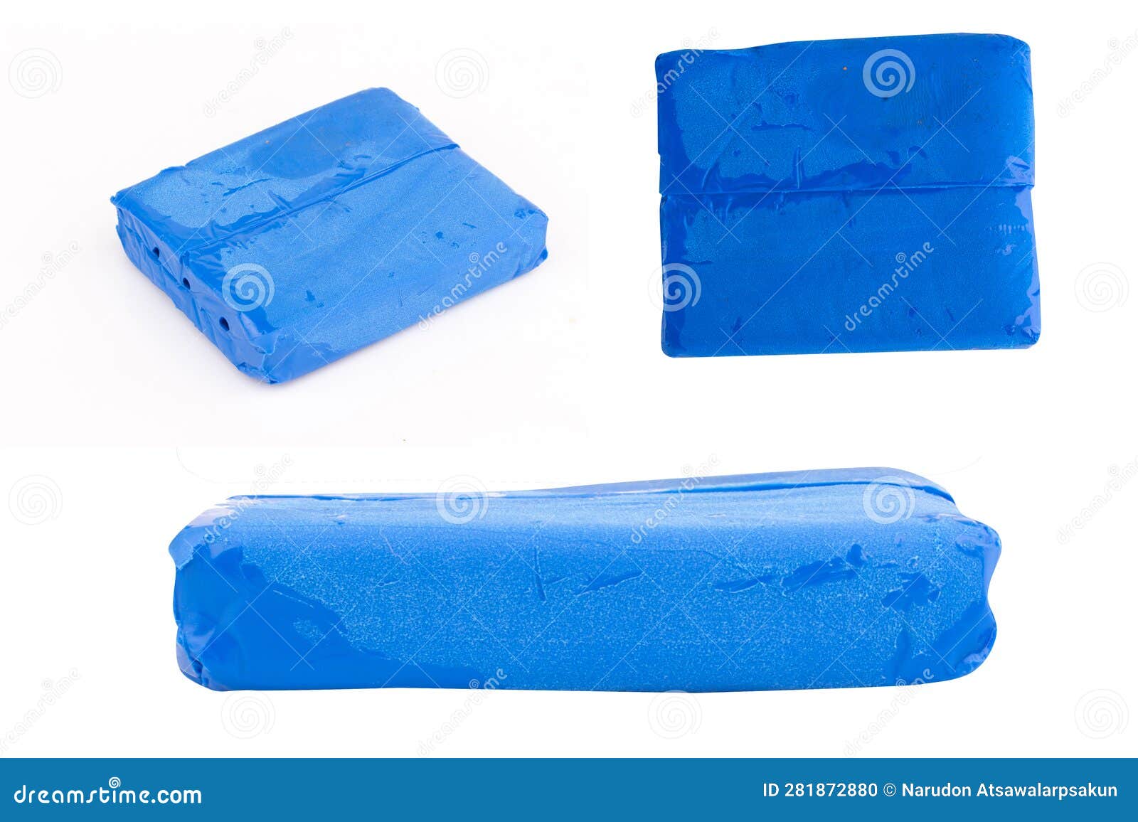 Plasticine Blue Lump Isolated on White Background Stock Photo - Image ...