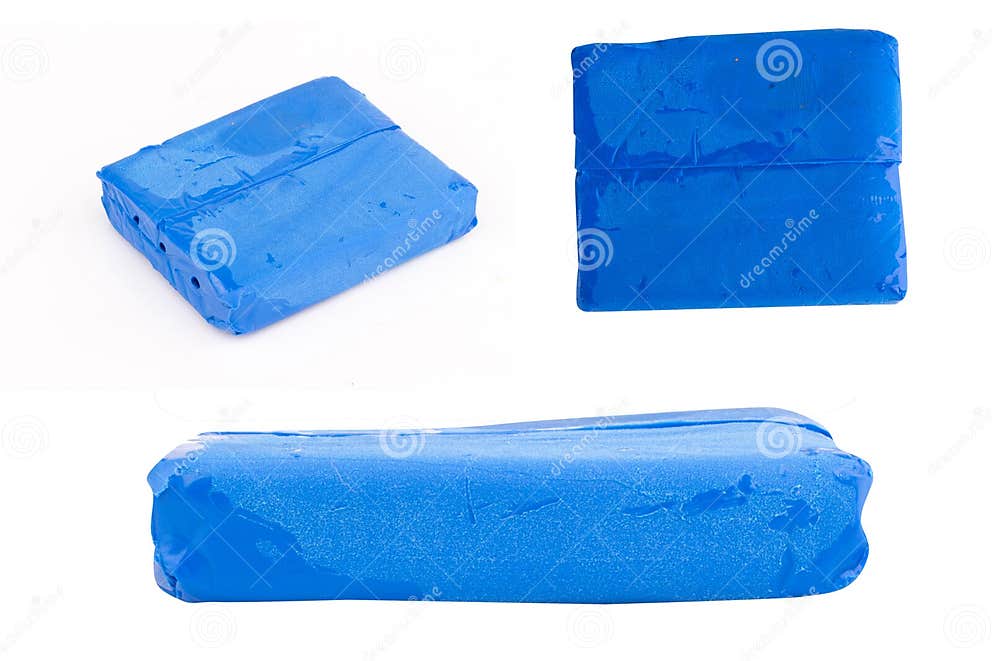 Plasticine Blue Lump Isolated on White Background Stock Photo - Image ...