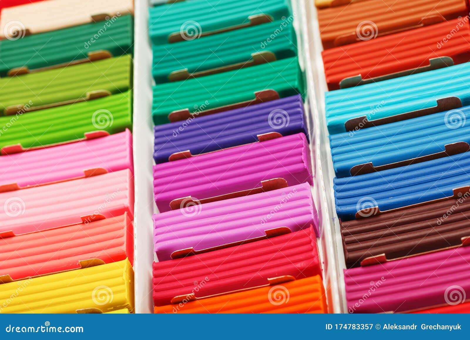 Plasticine in a Box of Multi-colored Pieces in Full Screen, Material ...