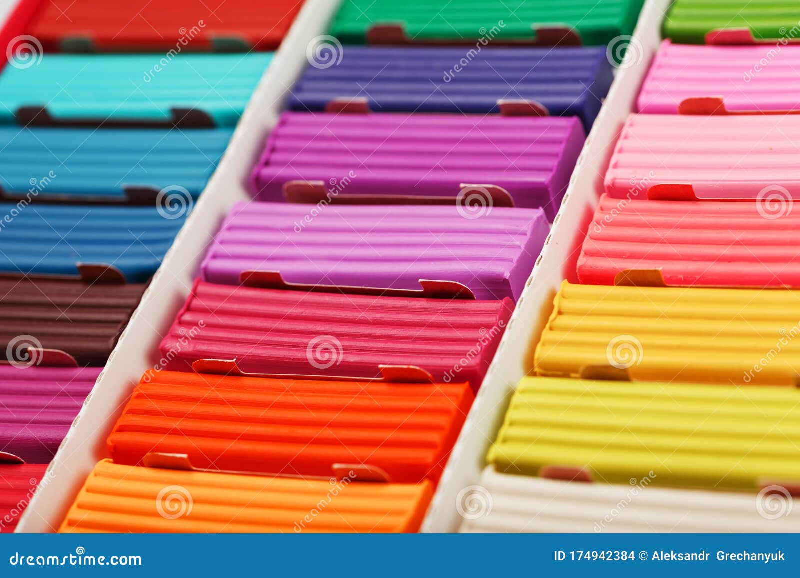Plasticine in a Box of Multi-colored Pieces in Full Screen, Material ...