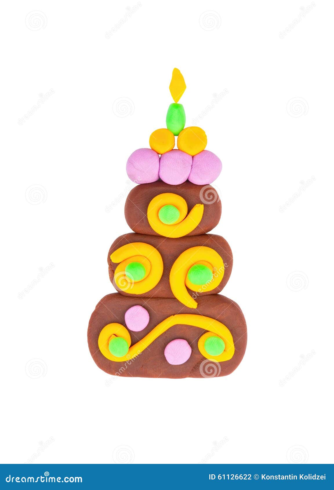Plasticine cake. stock photo. Image of chocolate, childhood - 61126622
