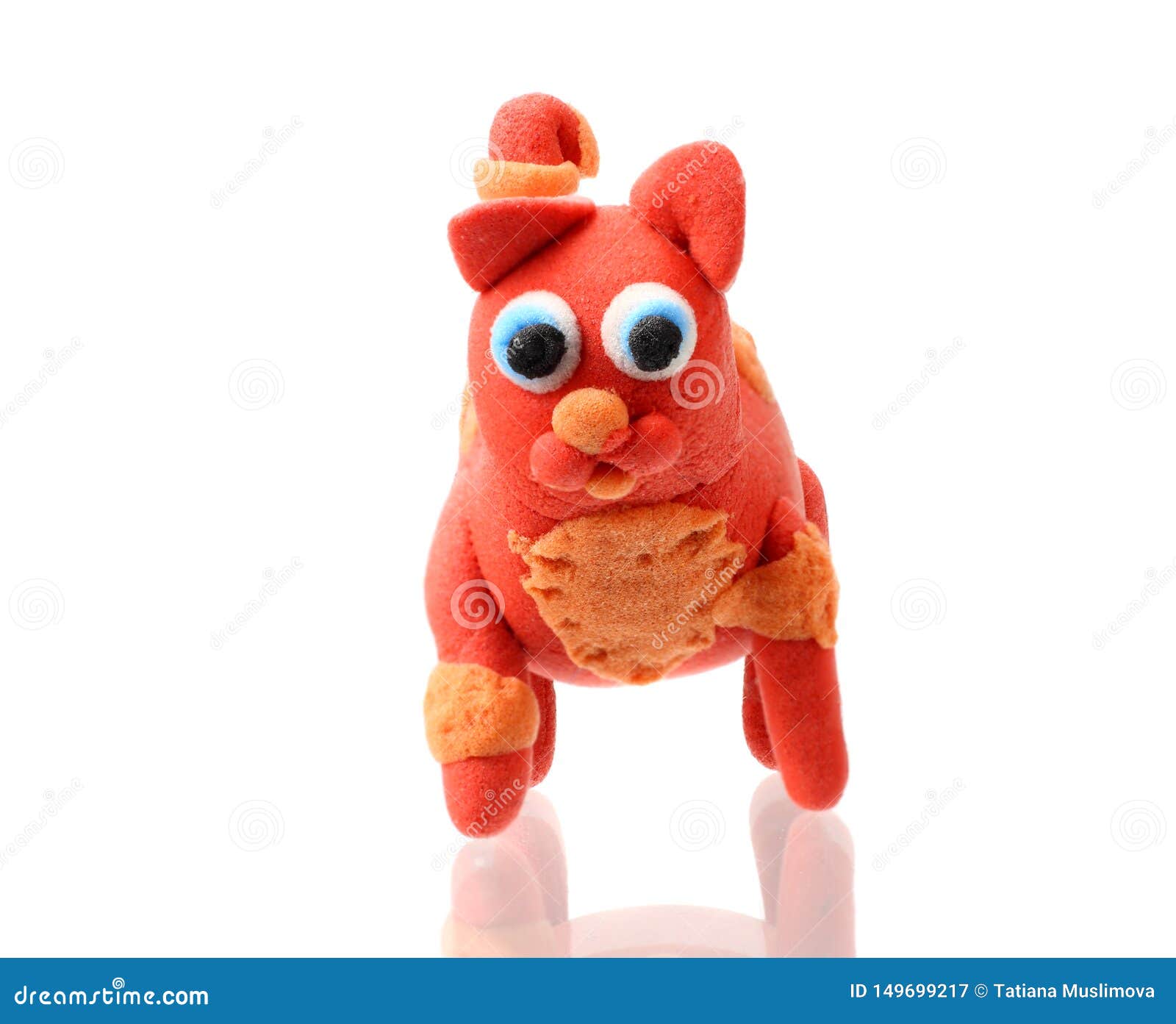 Plasticine Cat Isolated on White Background. Modelling Clay Stock Image ...