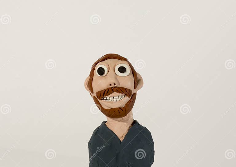 Plasticine Character. Man with Beard Stock Illustration - Illustration ...