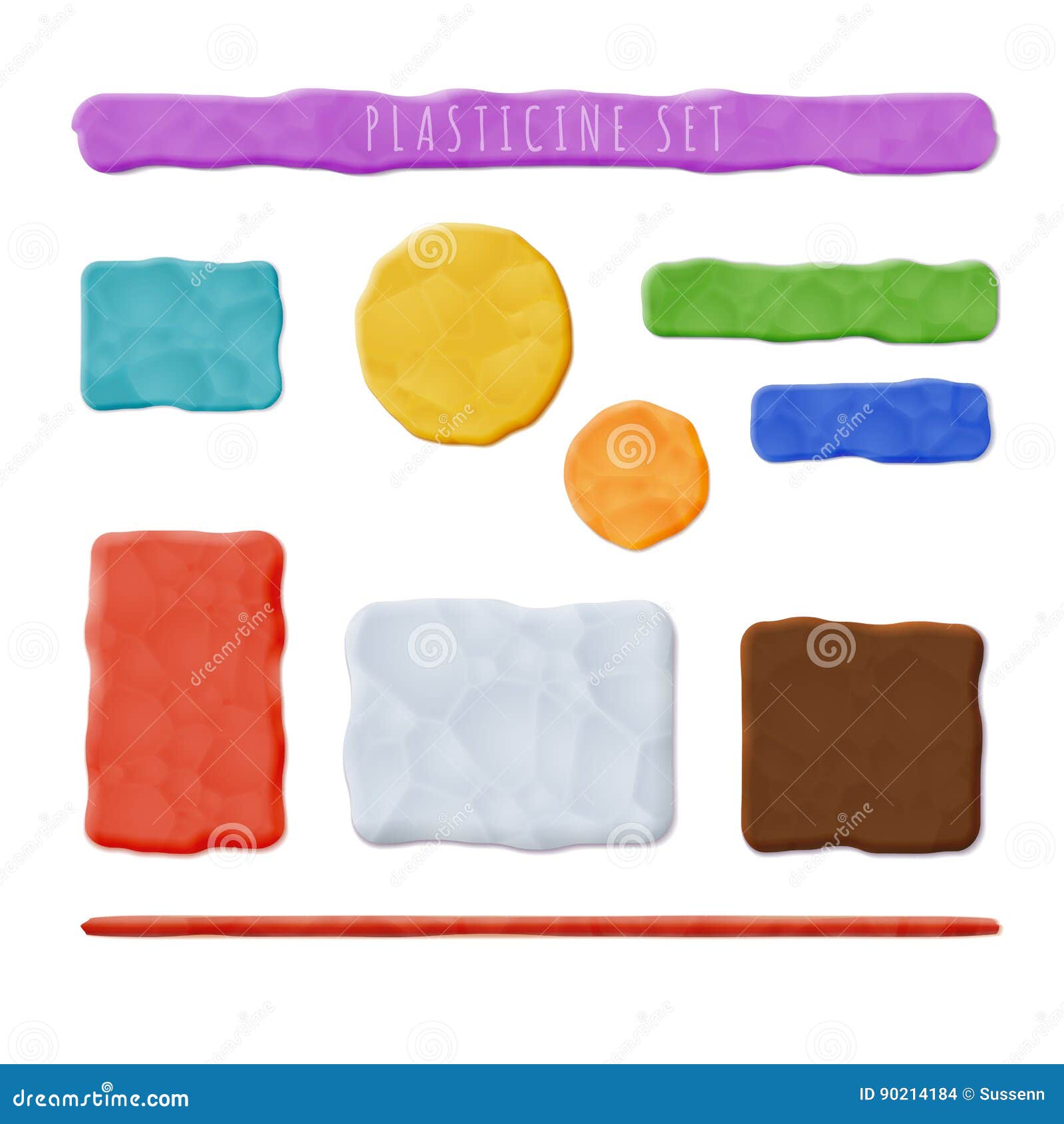 Plasticine Clay Banners stock vector. Illustration of color - 90214184