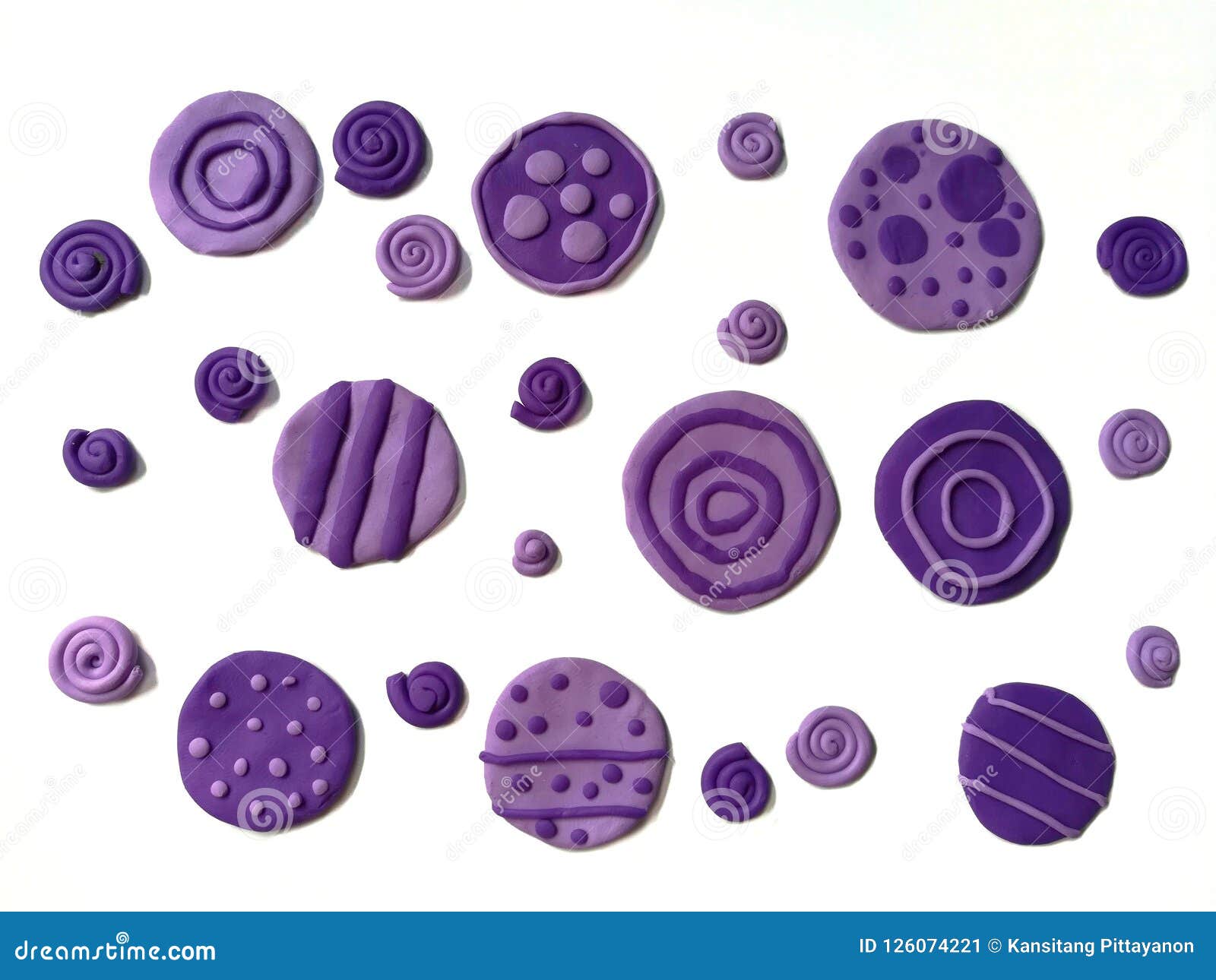 Plasticine Clay Circle Roll, Variety Pattern Dough Stock Image - Image ...