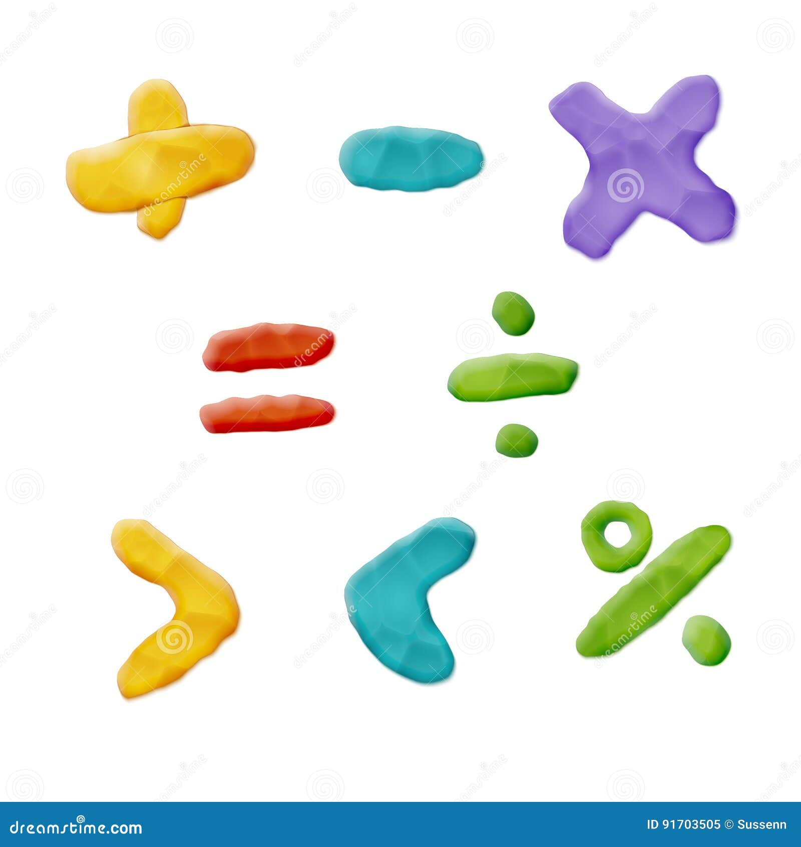 Plasticine Clay Math stock vector. Illustration of bright - 91703505