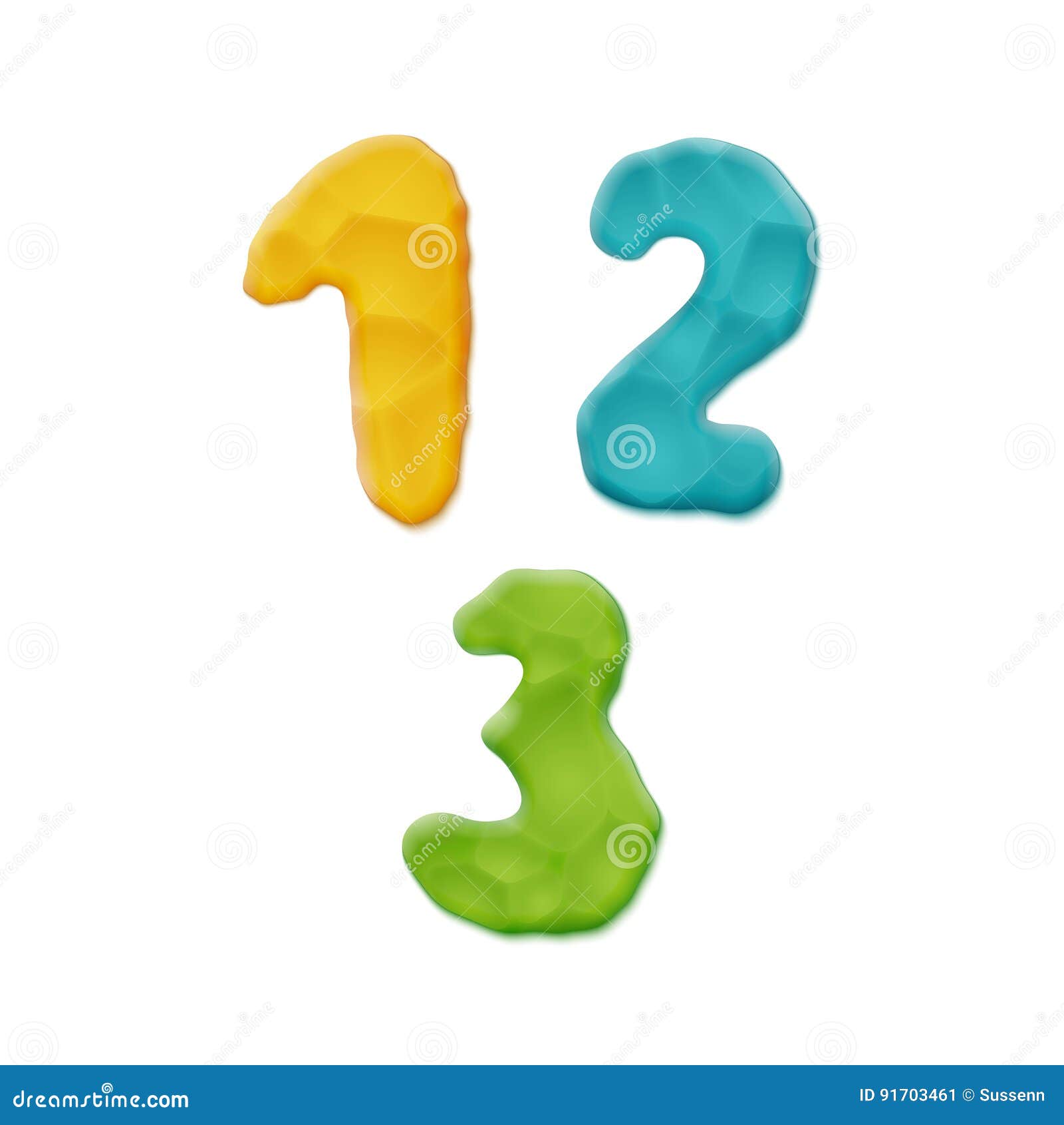 Plasticine Clay Numbers stock vector. Illustration of modeling - 91703461