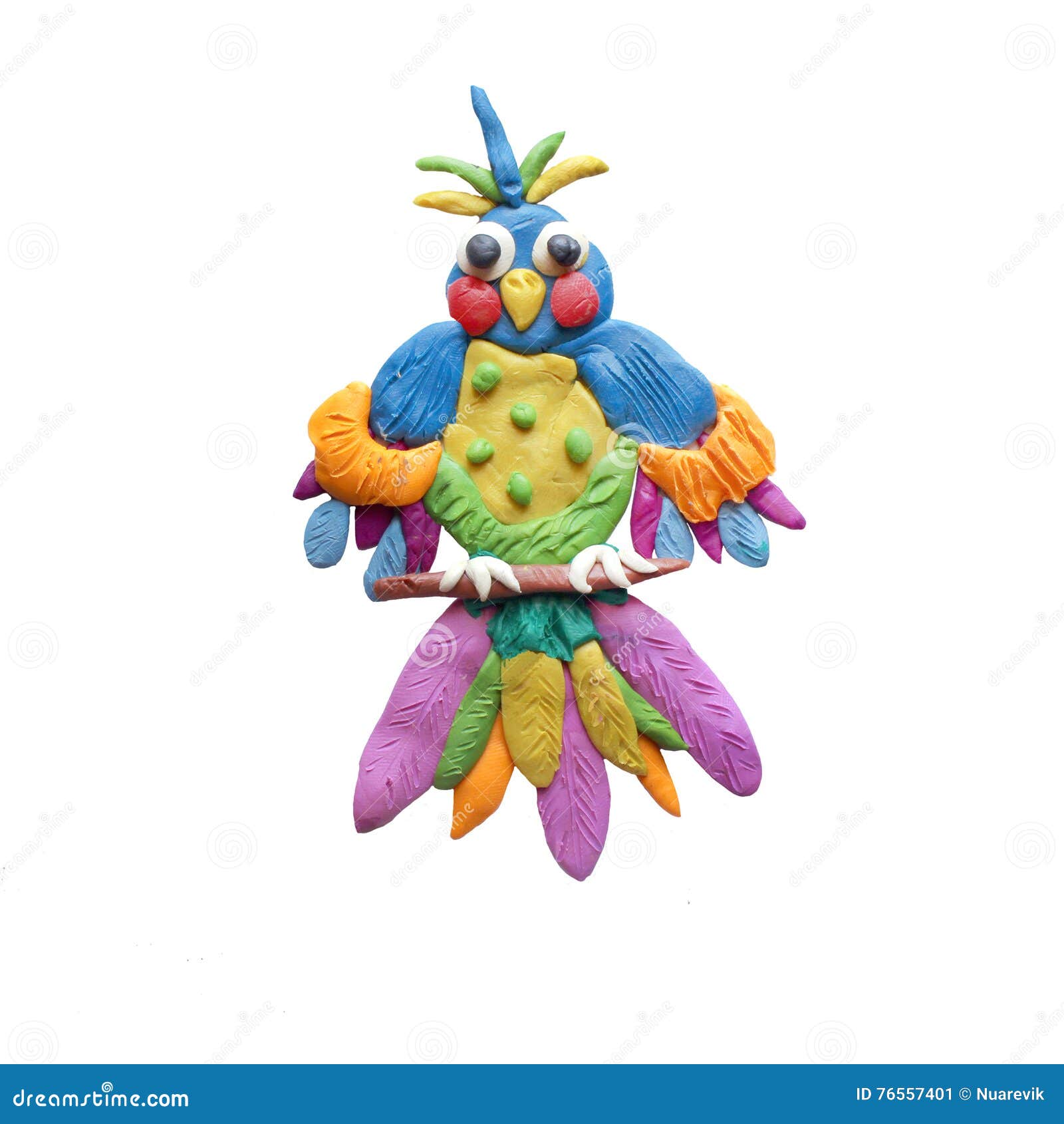 Plasticine Fantasy Bird Sculpture on White Stock Illustration ...