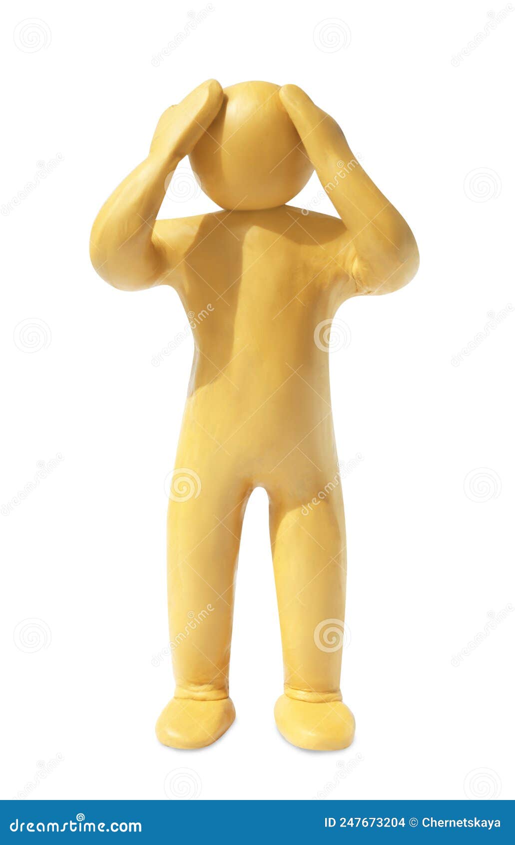 Plasticine Figure of Troubled Human Isolated on White Stock Photo ...