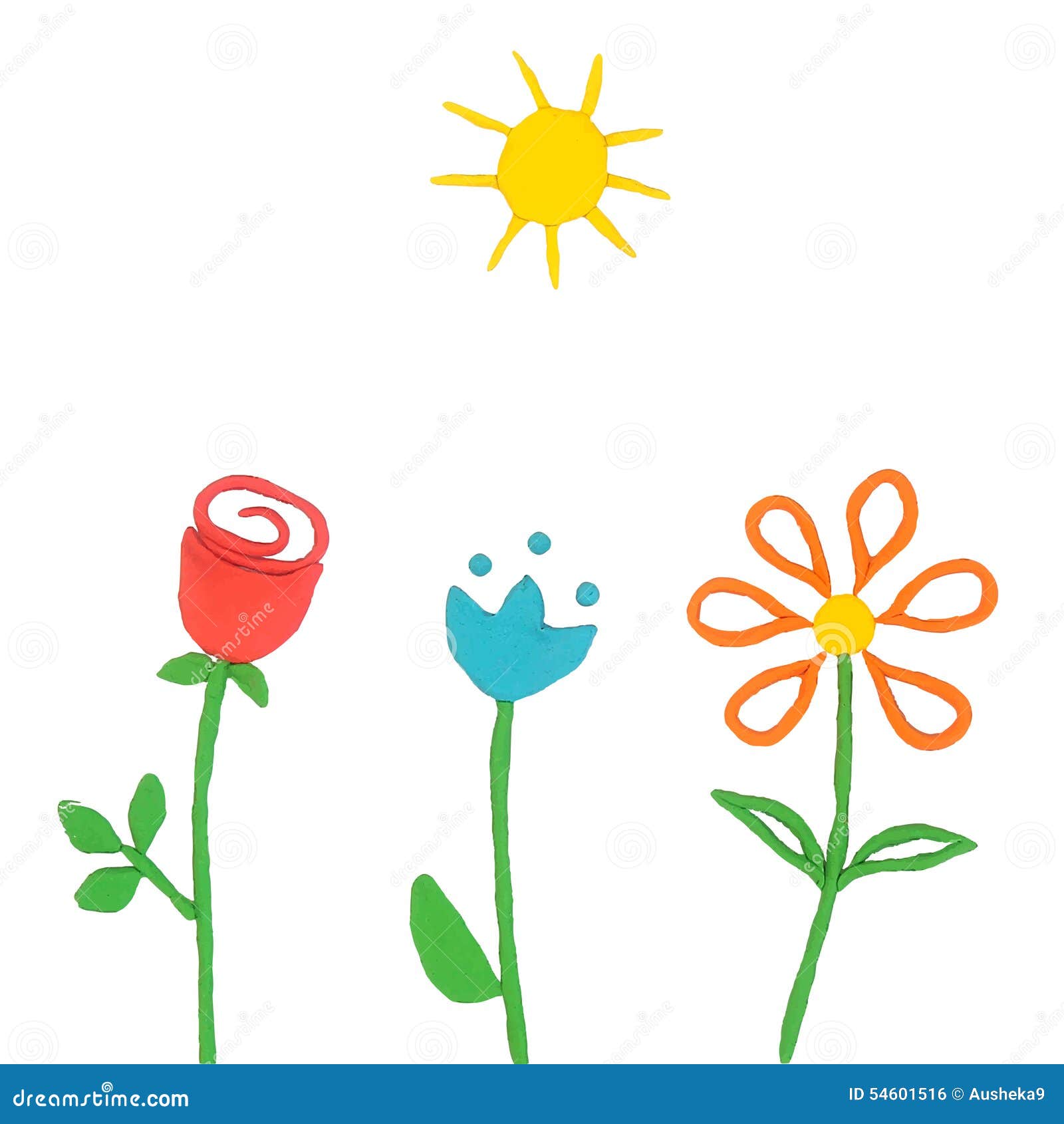 Plasticine flowers stock vector. Illustration of petal - 54601516