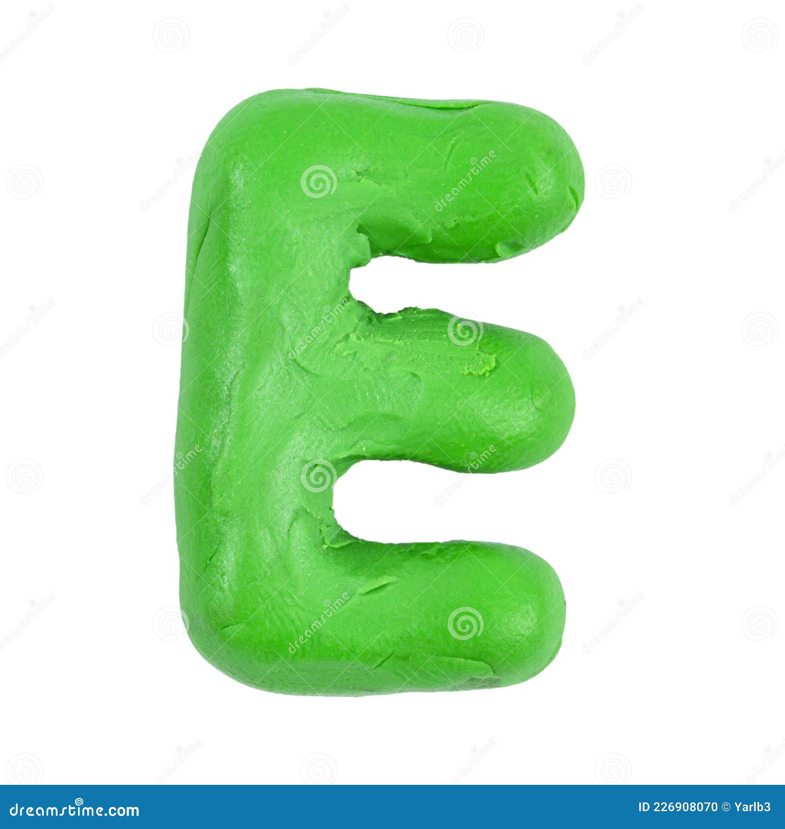Plasticine Font. the Letter E is Made of Plasticine on a White ...