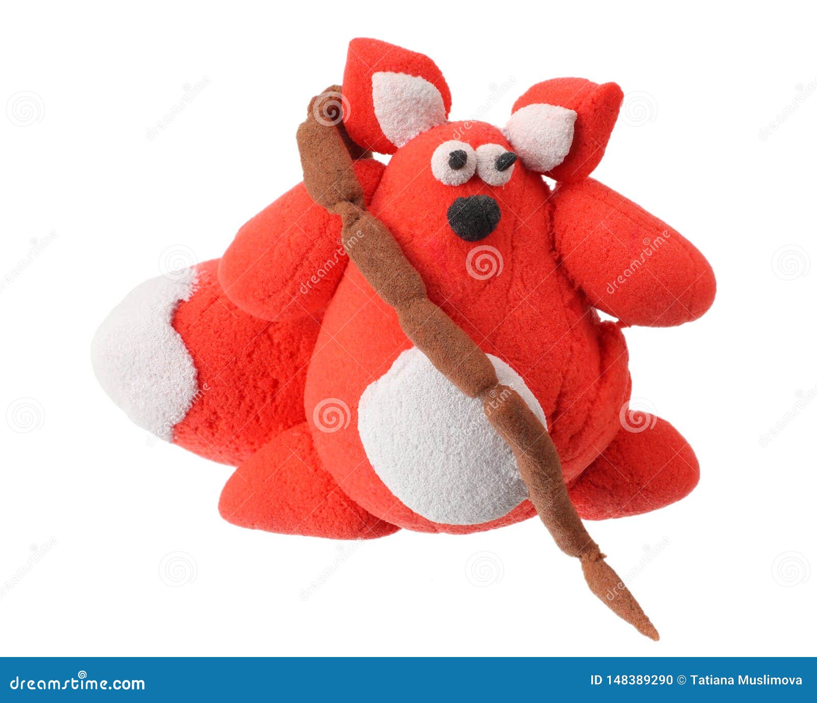Plasticine Fox Isolated on White Background. Modelling Clay Stock Photo ...