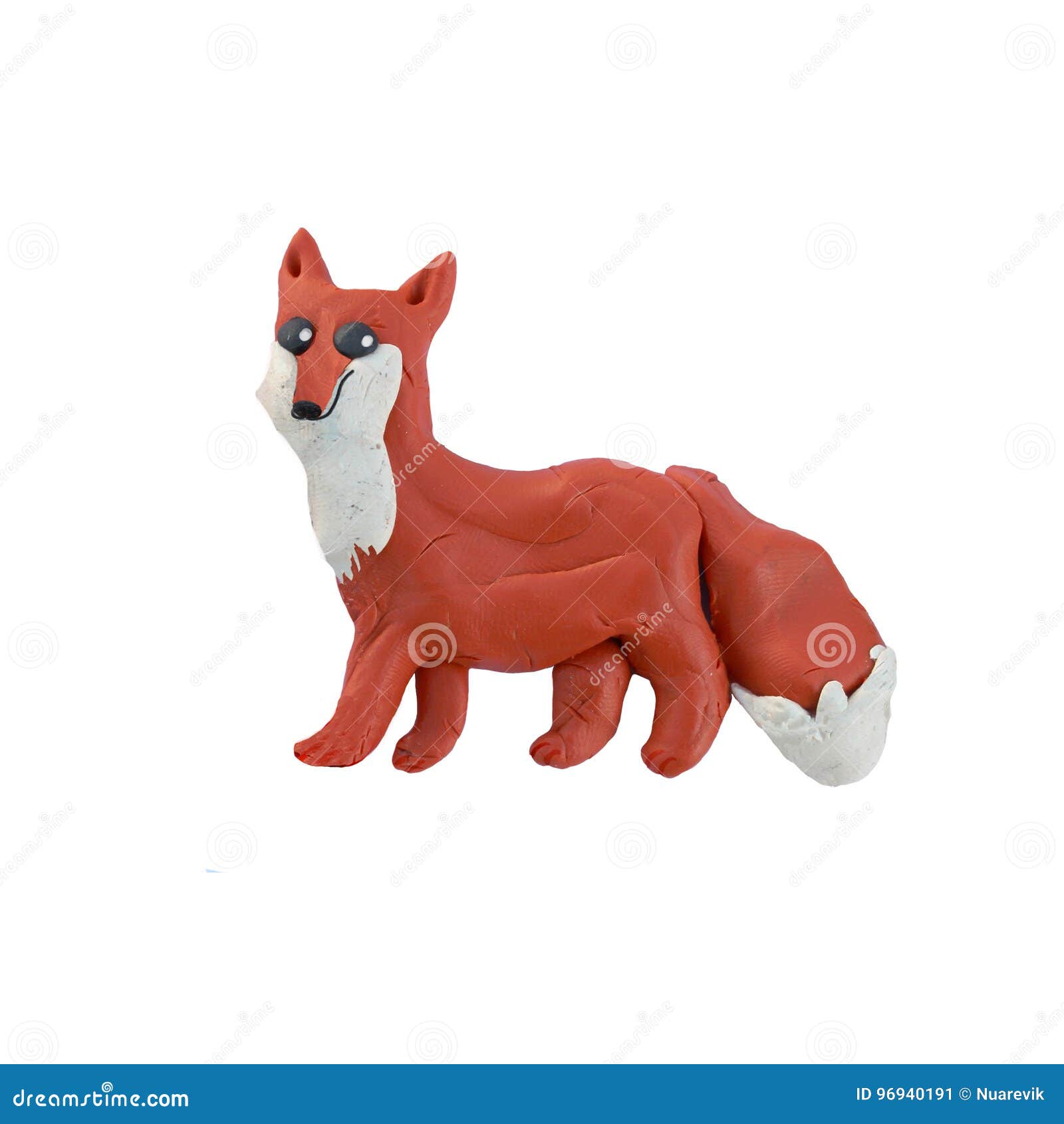 Plasticine Fox Sculpture Isolated Stock Illustration - Illustration of ...