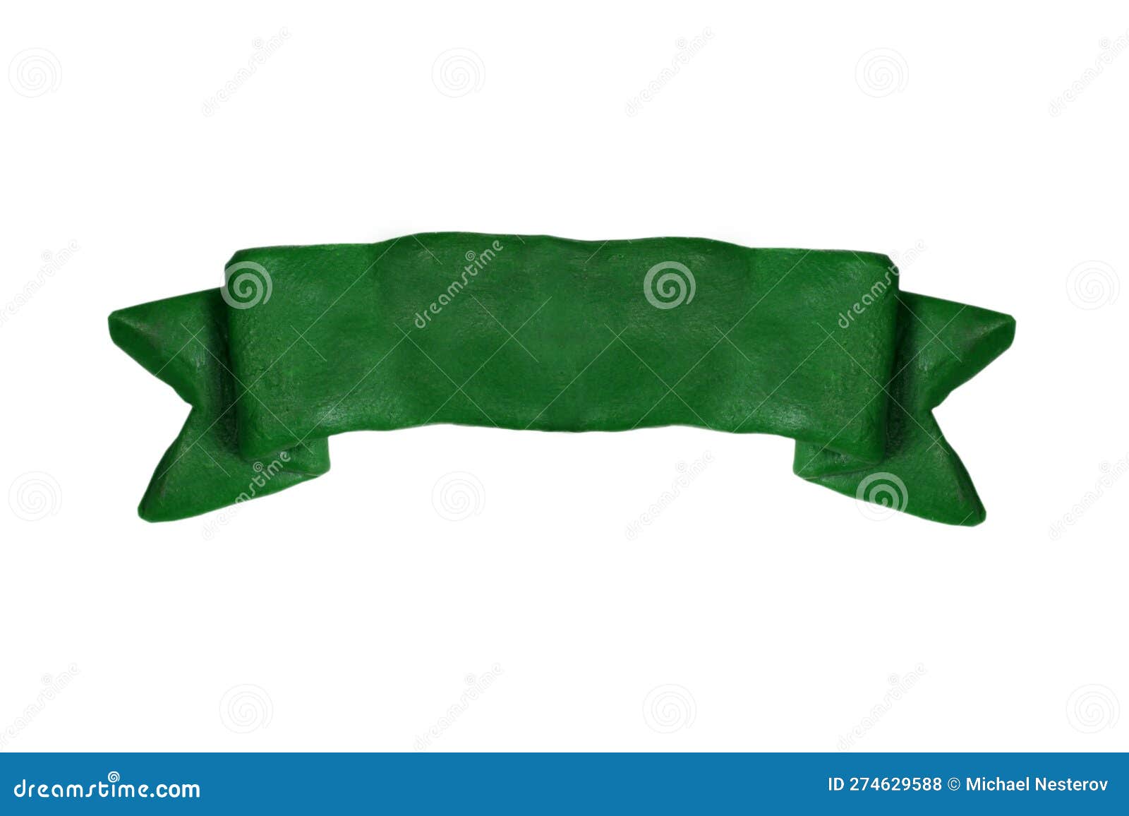 Plasticine Green Ribbon Template Isolated on White Stock Photo - Image ...