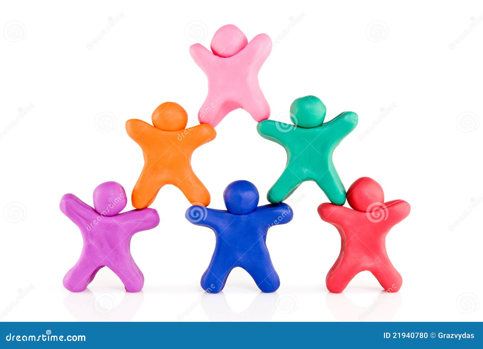 Plasticine Guys Making A Human Pyramid Stock Image | CartoonDealer.com ...