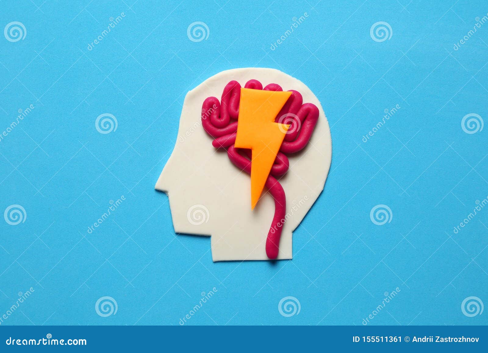 Plasticine Head and Brain Concept. Smart Mind, Neurology Knowledge ...