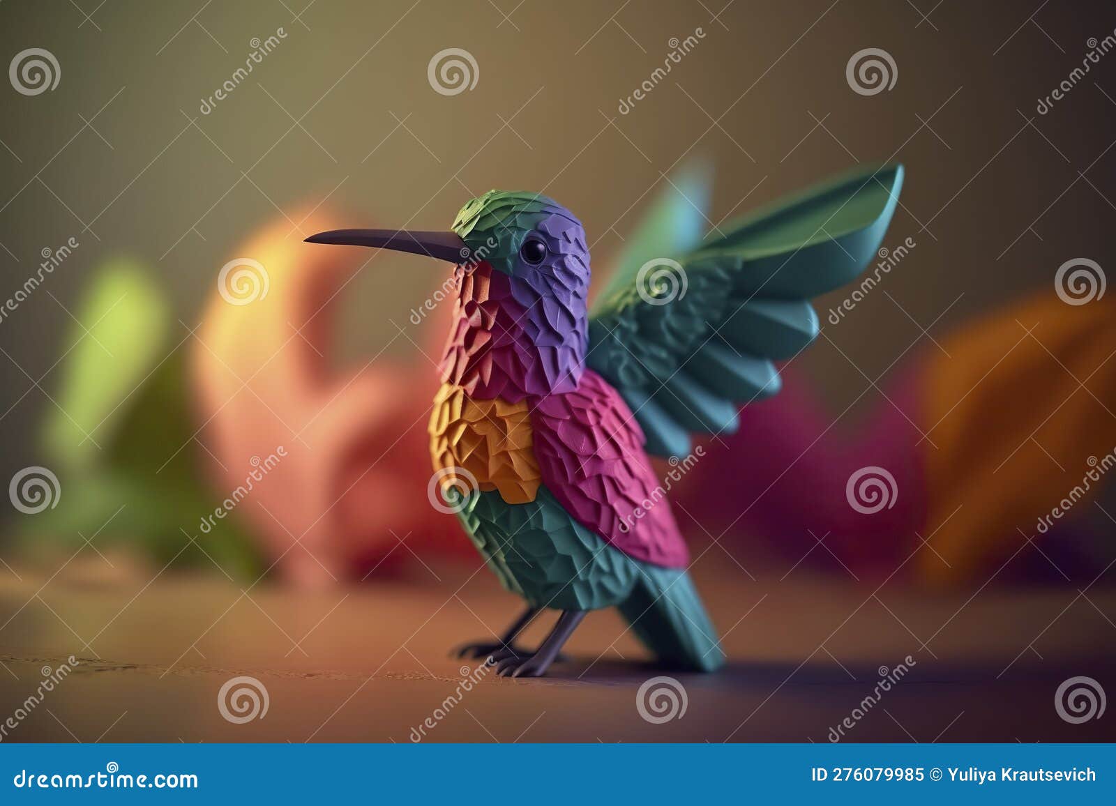 Hummingbird In Generative AI Art - Stunningly Realistic Stock Photo ...