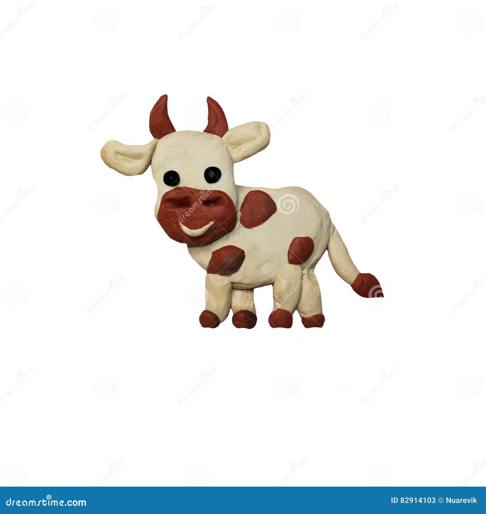 Plasticine Icow 3D Rendering Sculpture Isolated on White Stock ...