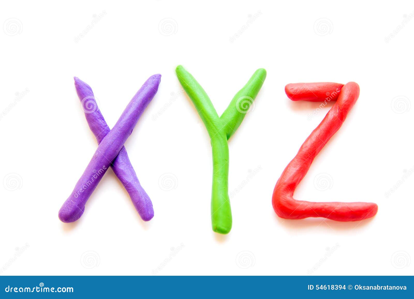 Plasticine letters XYZ stock photo. Image of clay, beautiful - 54618394