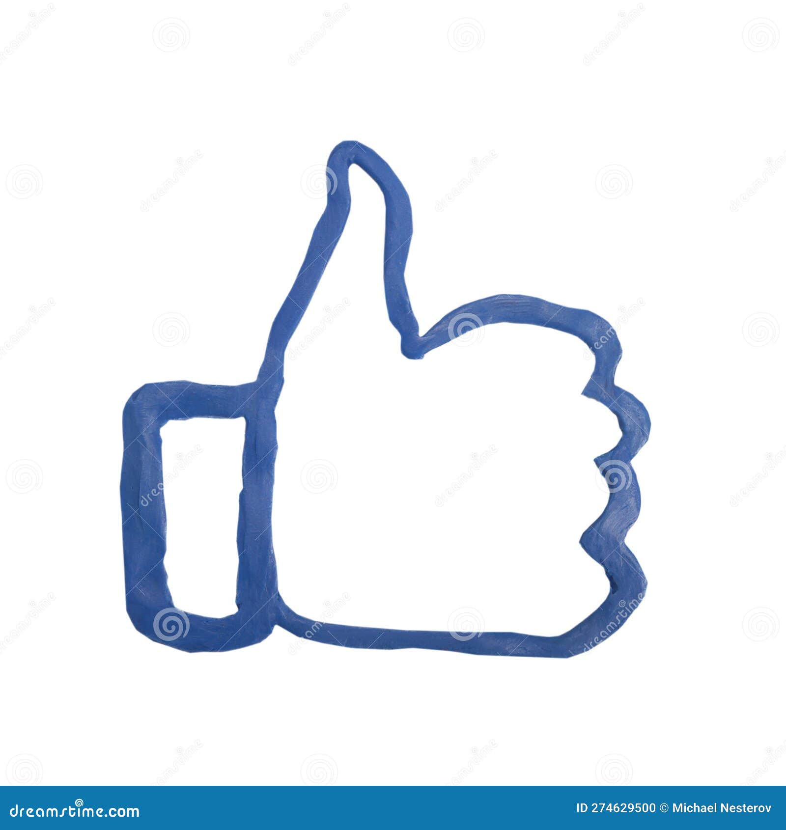 White Thumb Up On Blue Background, Like Symbol Royalty-Free Stock Image ...